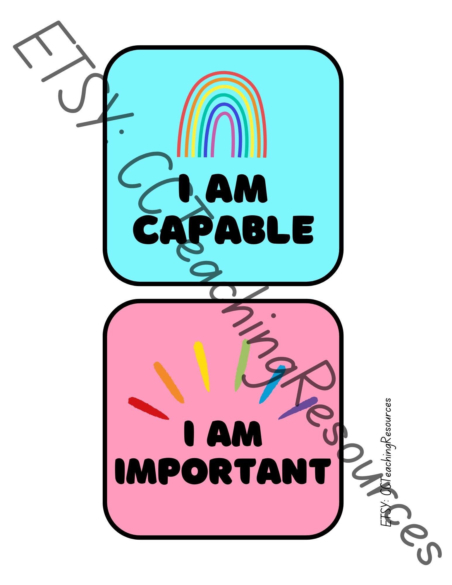 Rainbow Theme Classroom Affirmations, Classroom Affirmations ...