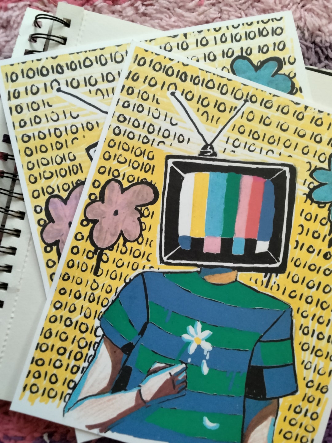 Weirdcore/indie TV Head Wall Print Art - Etsy