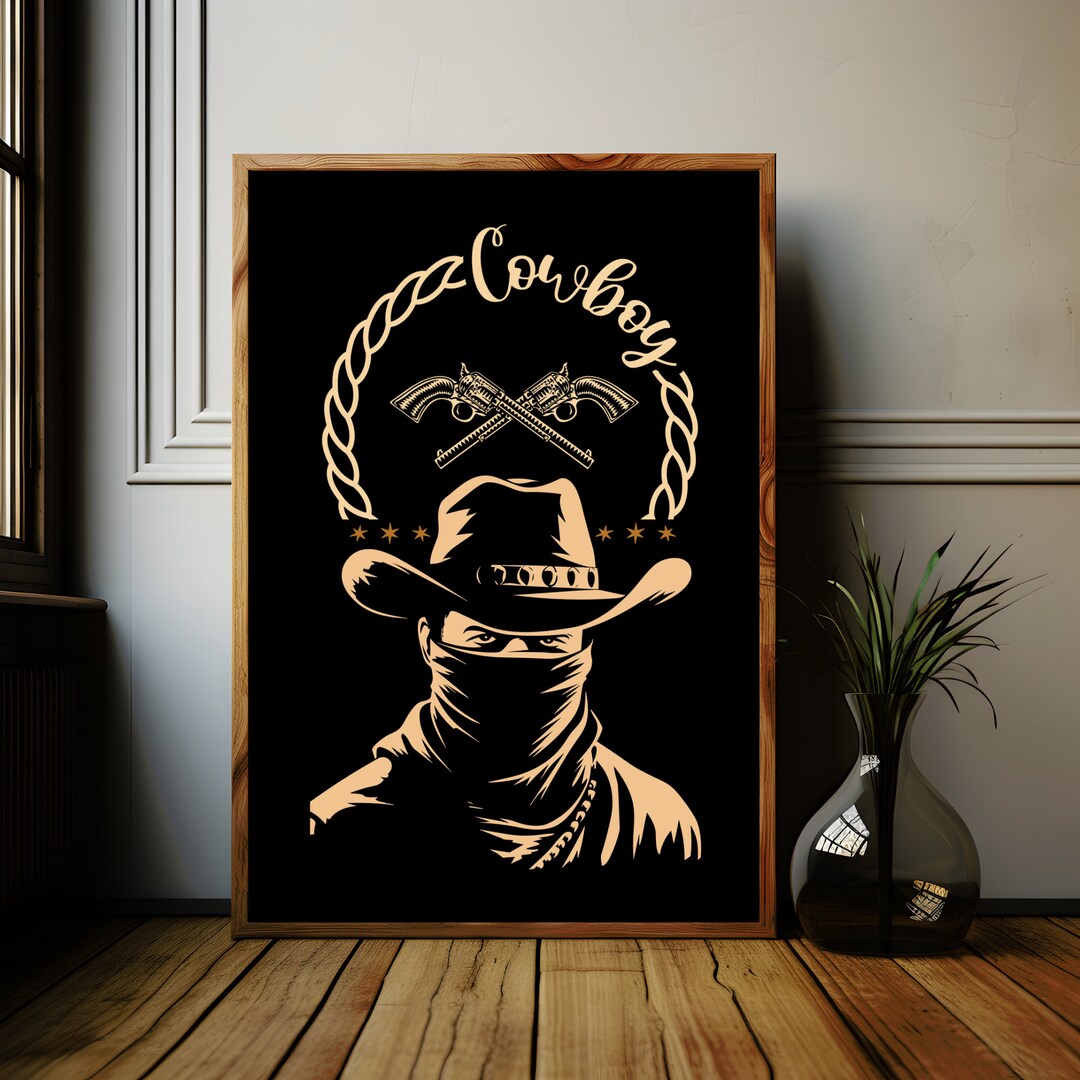Western Cowboy Printable Wall Art, Digital Download, Wild West Decor ...