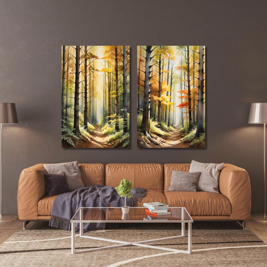 Symmetrical Watercolor Trees Printable Wall Art / Nature-inspired ...