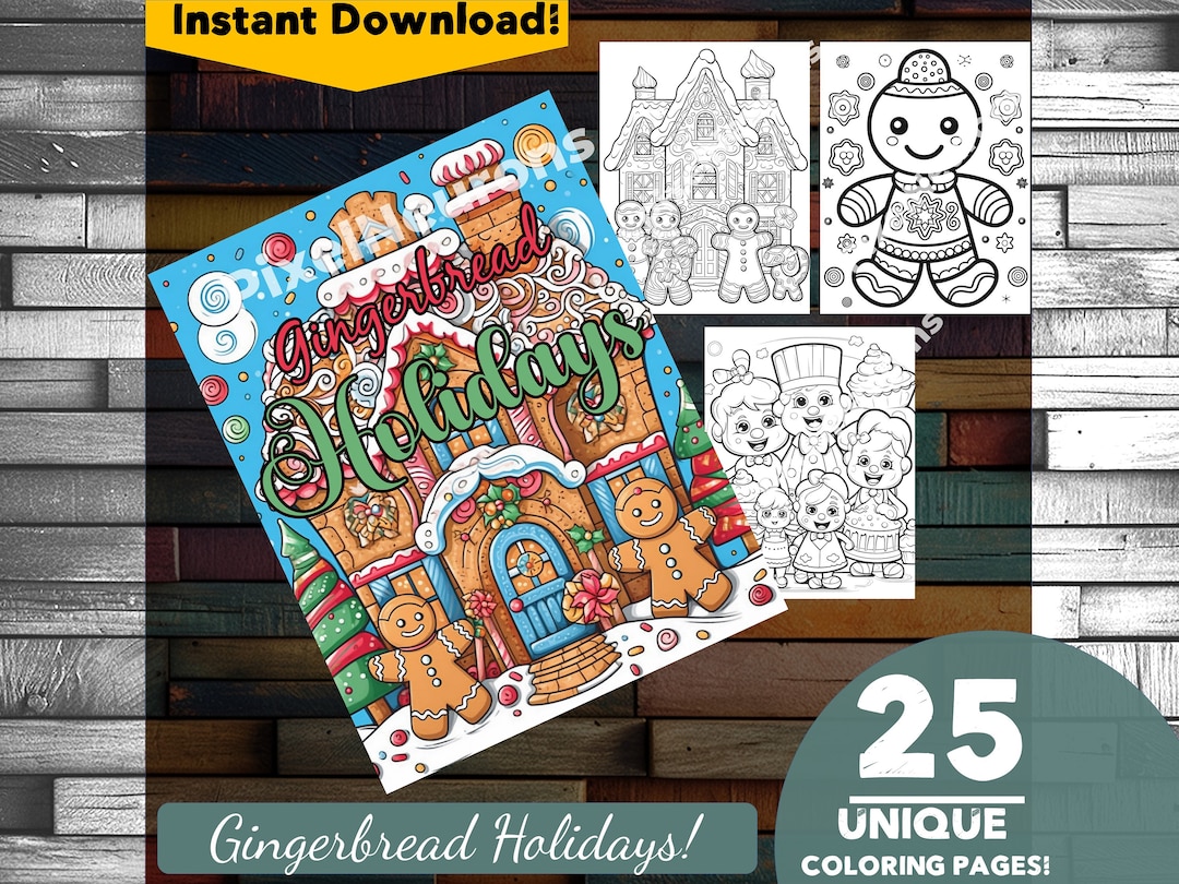 Gingerbread Holiday Coloring Book - 25 Christmas & Family Designs ...