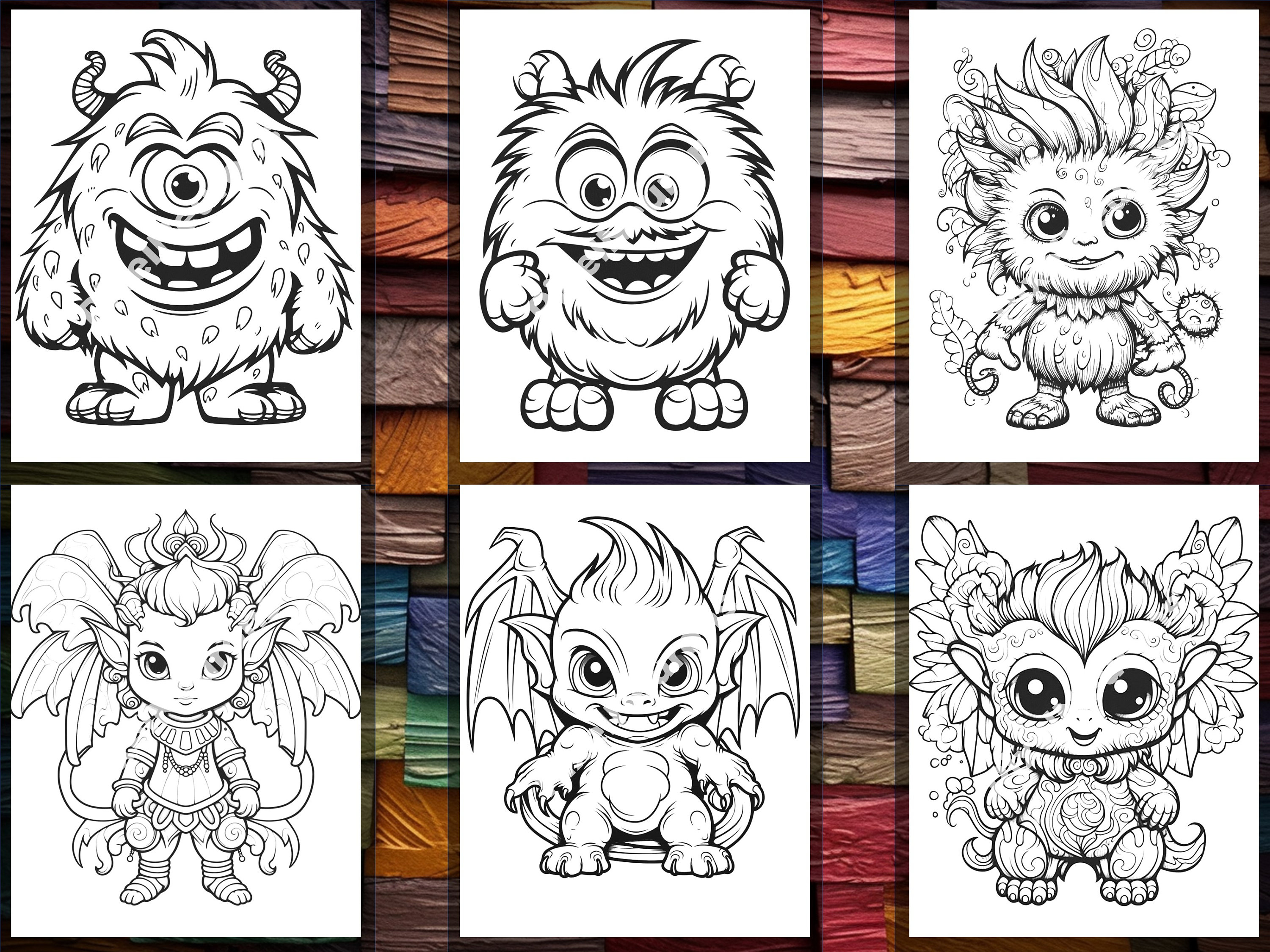 Adorable Little Monsters Coloring Book-3 25 Unique Designs - Etsy