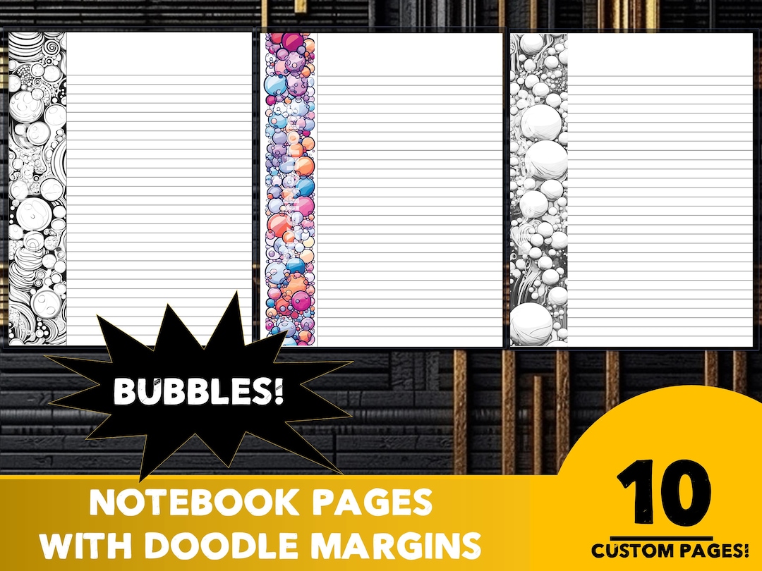 Bubble Pattern Custom Notebook Pages - College Ruled, Printable ...