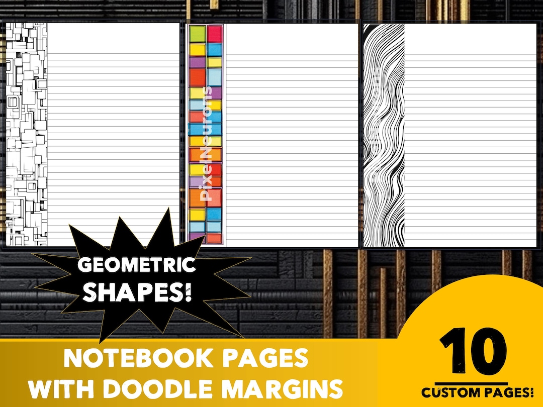 Geometric Patterns Custom Notebook Pages - College Ruled, Printable ...