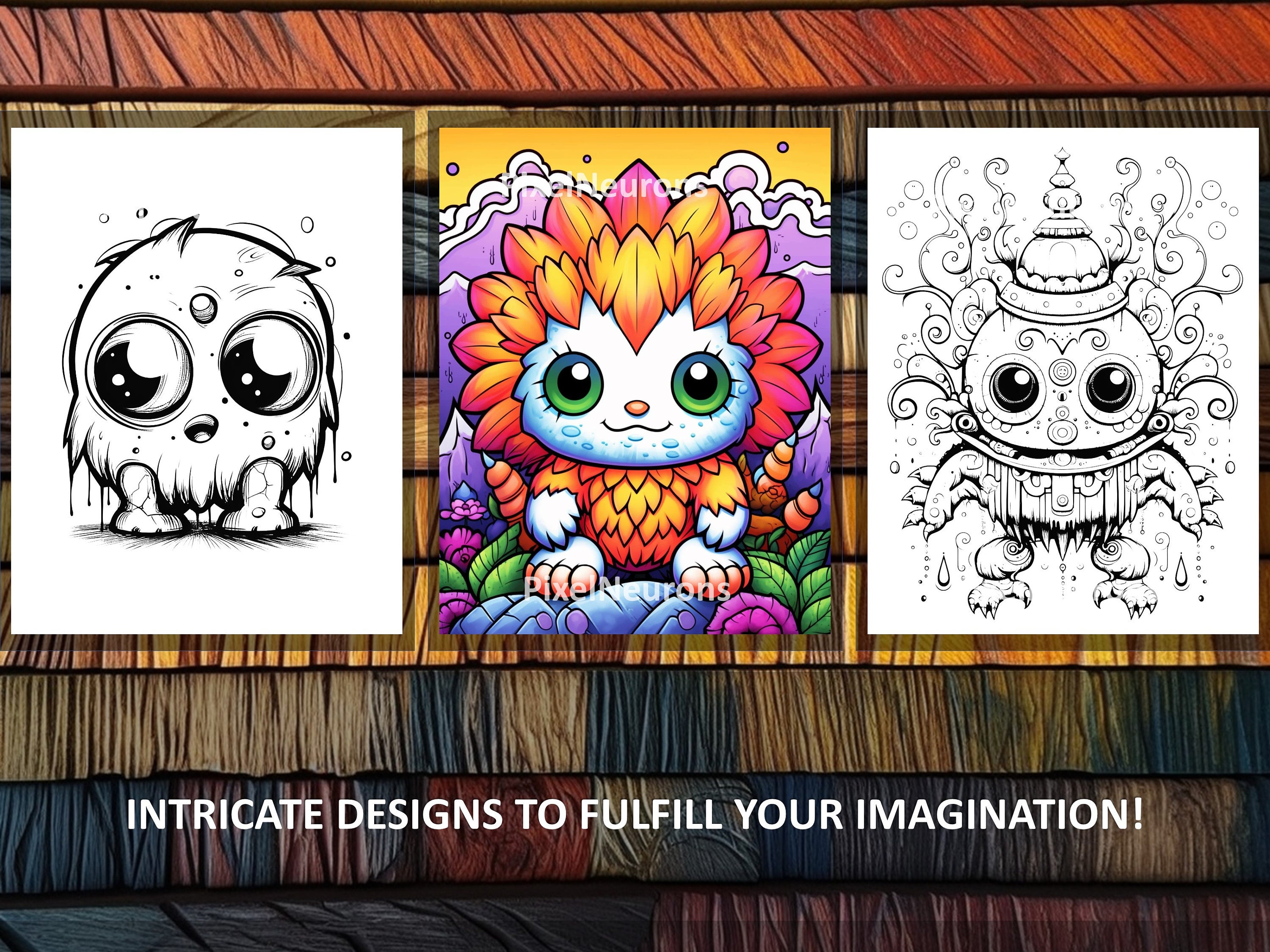 Adorable Little Monsters Coloring Book Two - 25 Intricate Designs ...