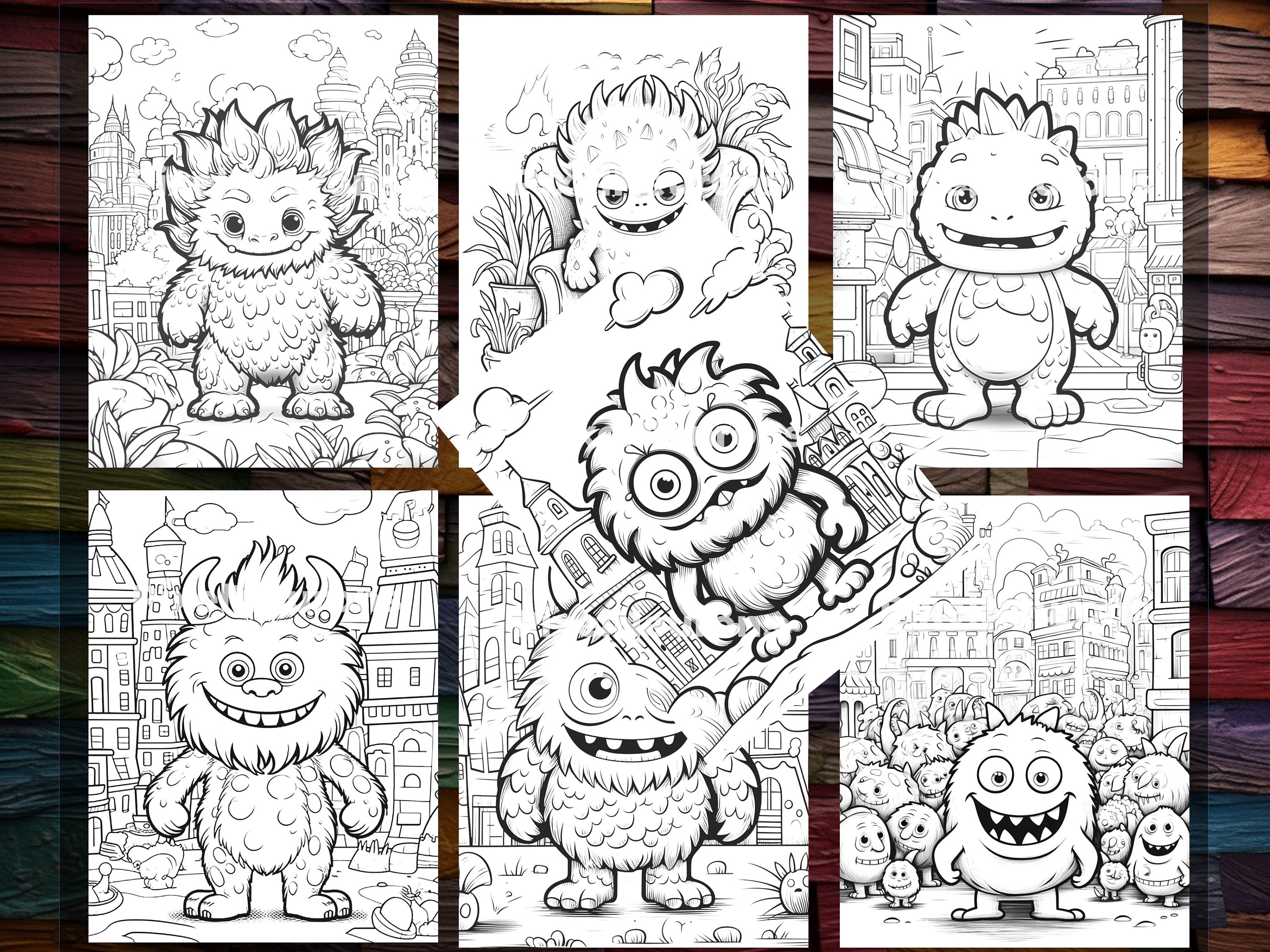 Adorable Little Monsters Coloring Book-3 25 Unique Designs - Etsy
