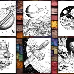 Galactic Adventures Coloring Book – 25 Space Illustrations (digital ...