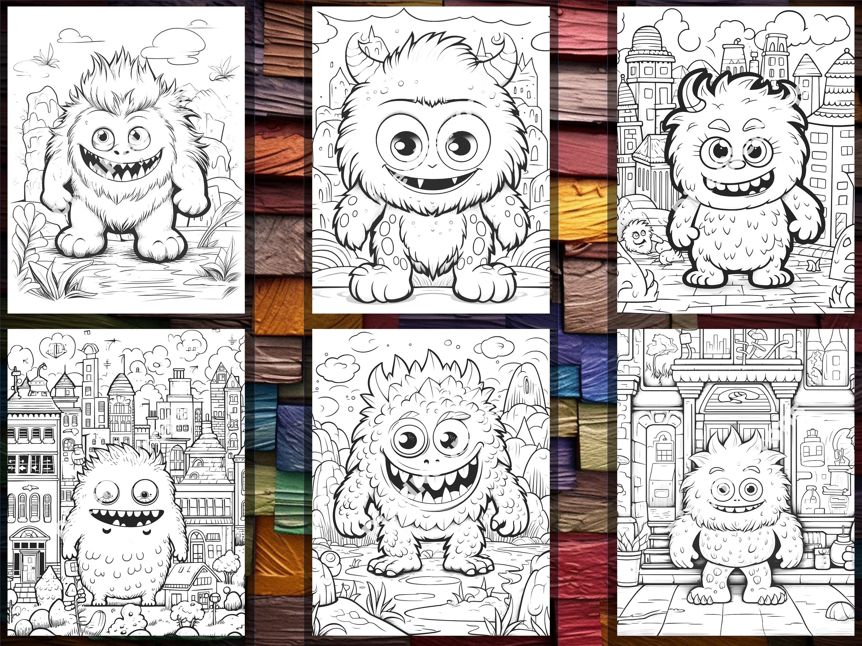 Adorable Little Monsters Coloring Book-3 25 Unique Designs - Etsy