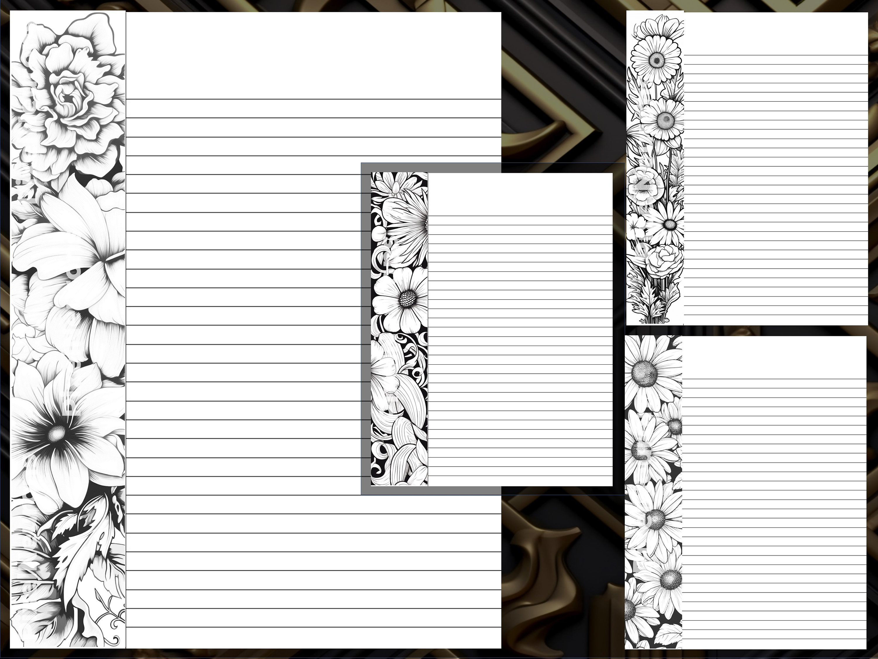 Floral Pattern Custom Notebook Pages - College Ruled, Printable ...