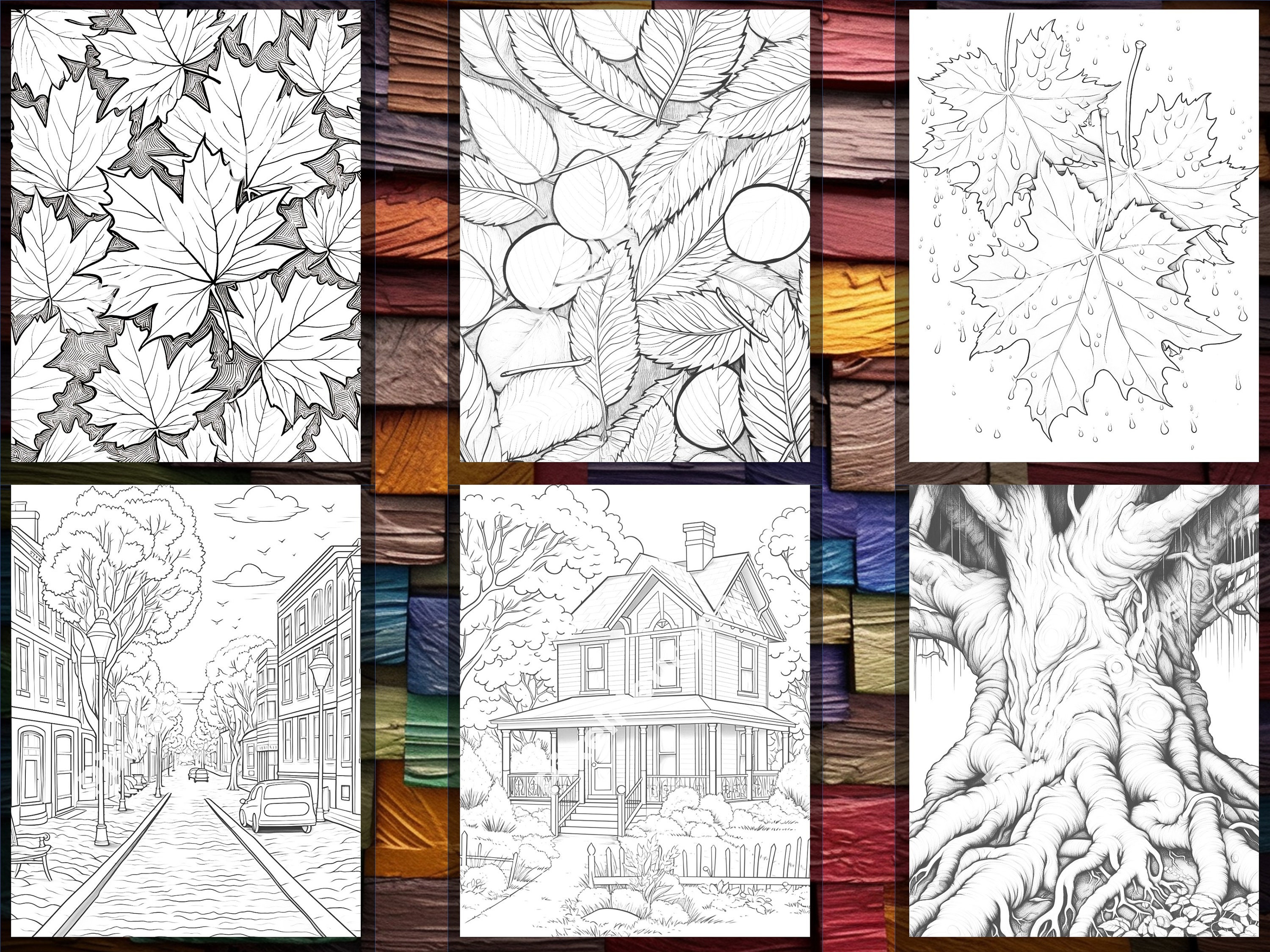 Autumn Splendor Coloring Book 25 Unique Fall Theme Printable Pages for ...