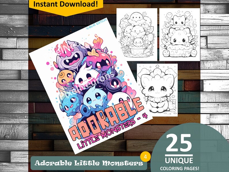 Kawaii Monster Coloring Book – 25 Cute Fantasy Pages (digital Download ...