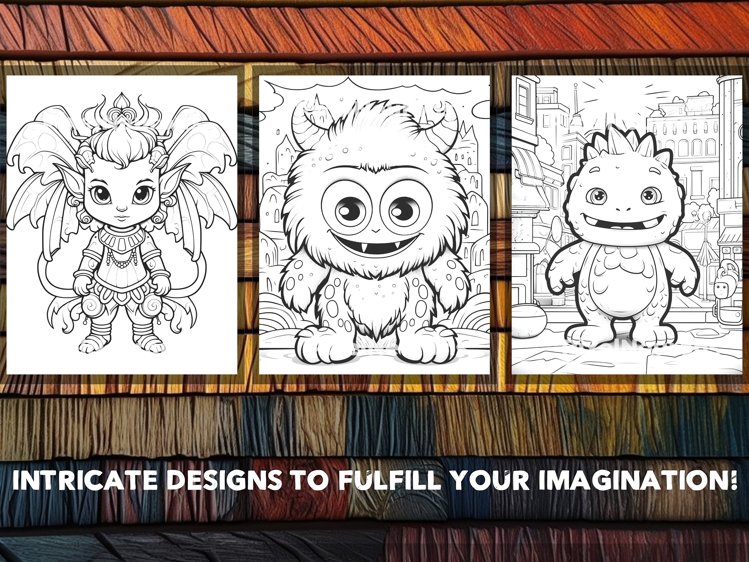 Adorable Little Monsters Coloring Book-3 25 Unique Designs - Etsy