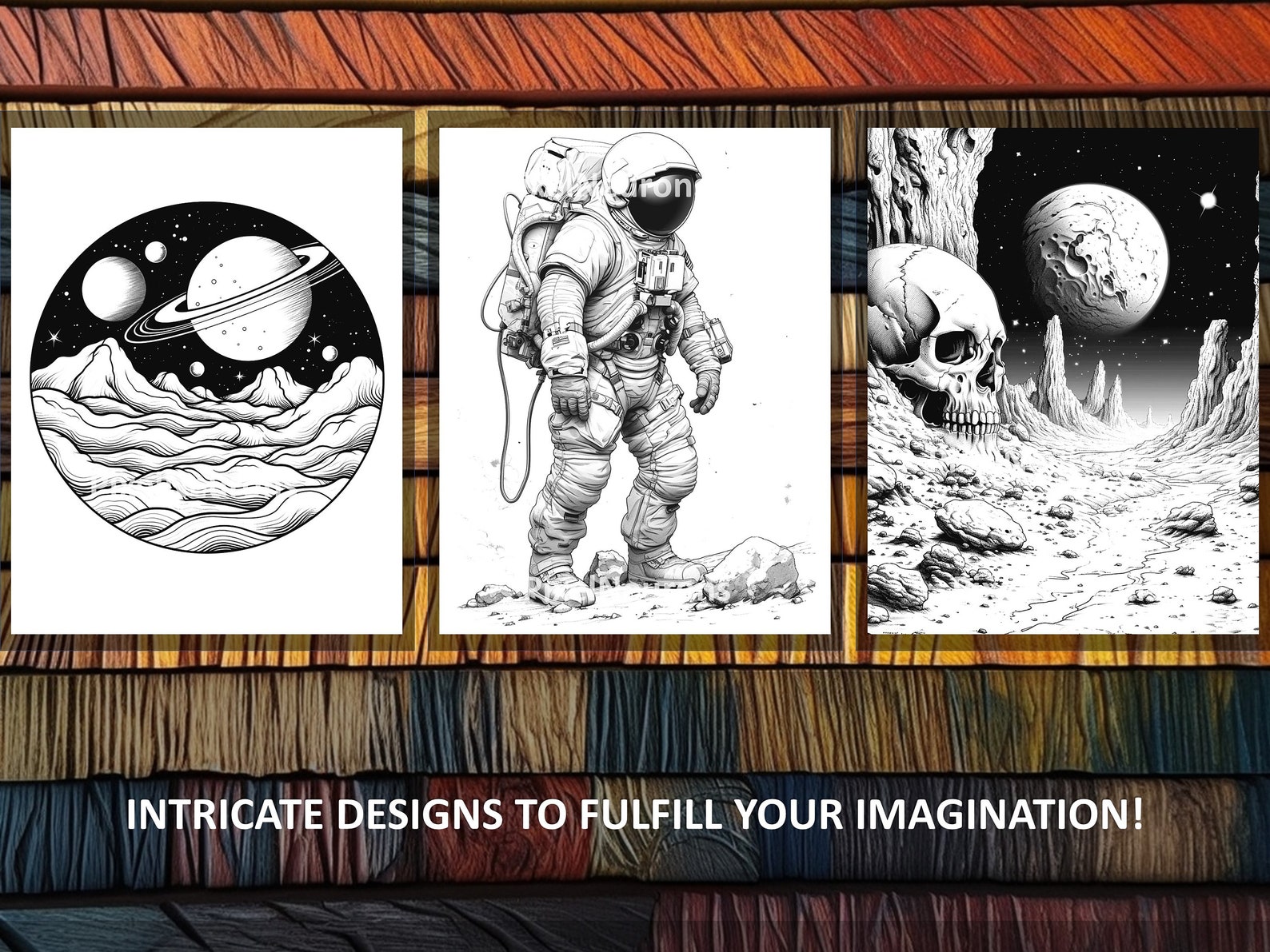 Galactic Adventures Coloring Book – 25 Space Illustrations (digital ...