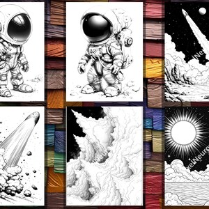 Galactic Adventures Coloring Book – 25 Space Illustrations (digital ...