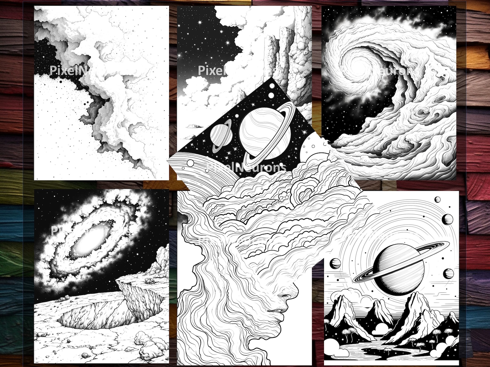 Galactic Adventures Coloring Book – 25 Space Illustrations (digital ...