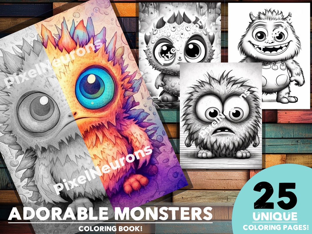 Adorable Little Monsters Coloring Book - 25 Intricate Designs ...