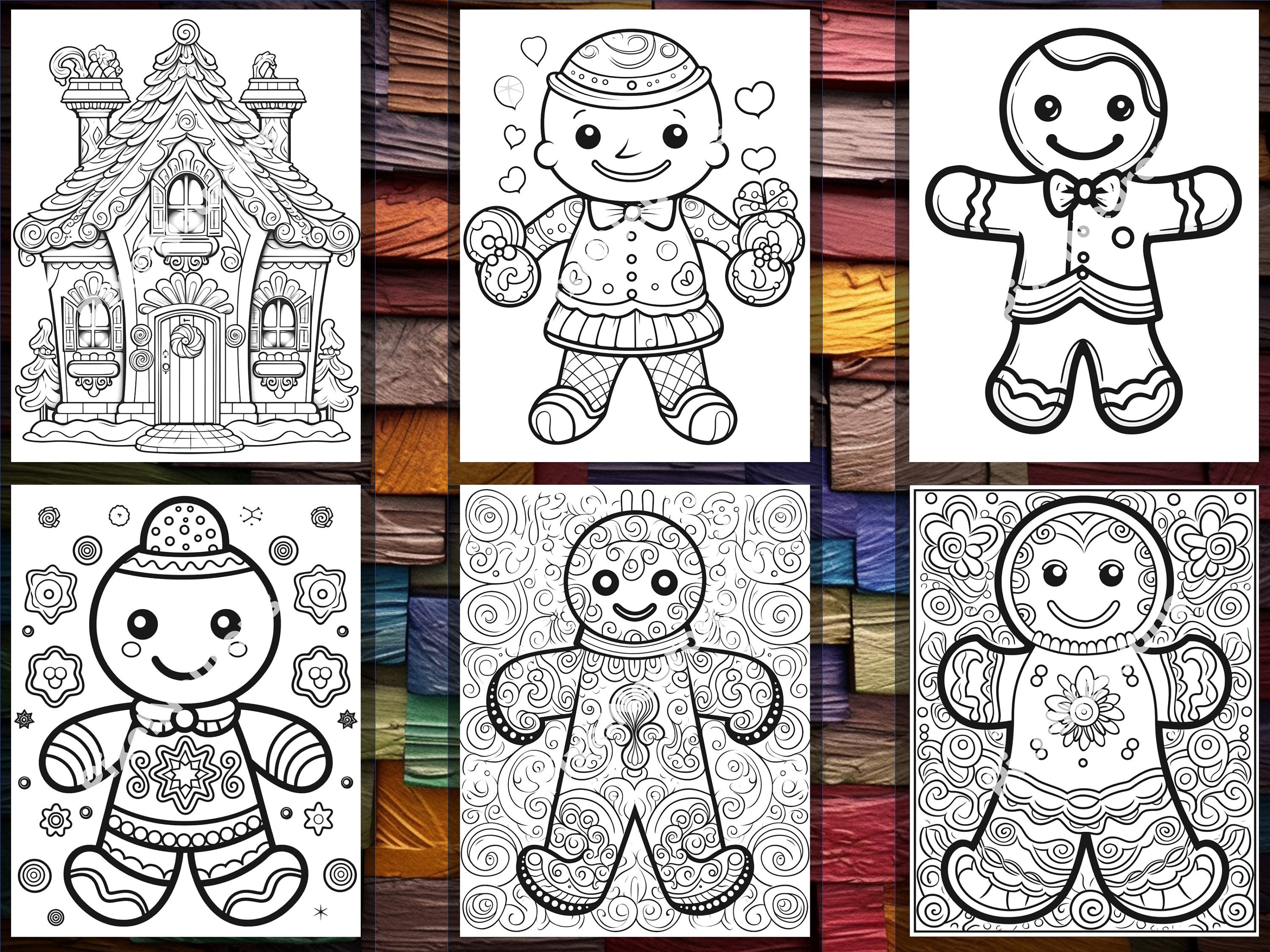 Gingerbread Holiday Coloring Book 25 Christmas & Family Designs ...