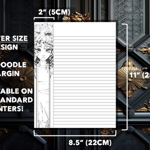 Diverse Anime Girl Doodle Coloring Notebook Pages - Customizable ...