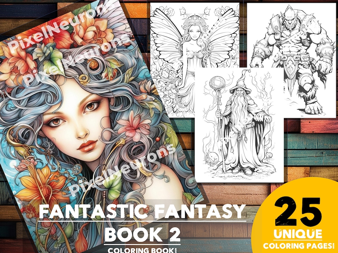 Fantasy Creatures Coloring Book, 25 Intricate Designs (printable Pages ...