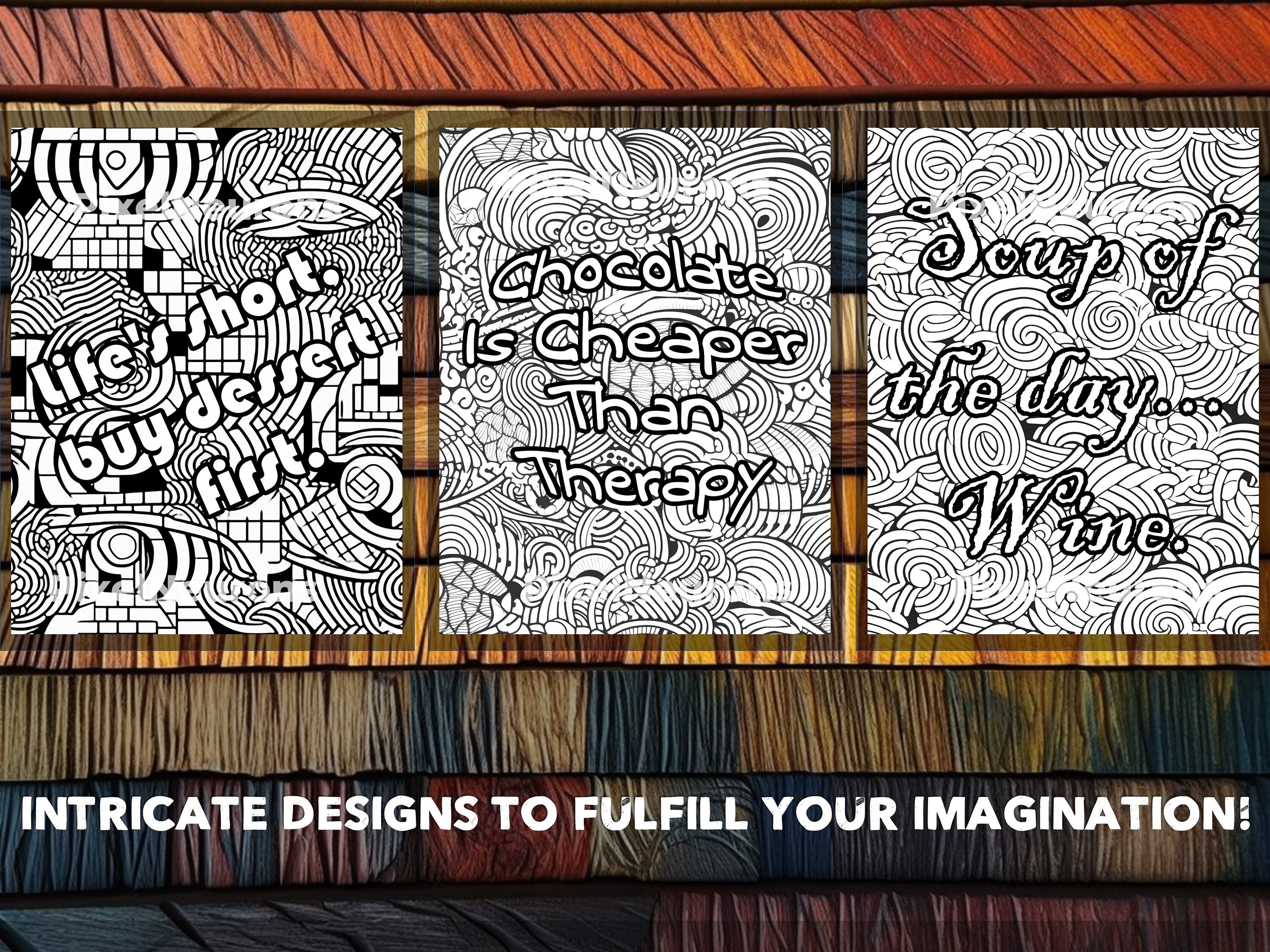 Uninspiring Quotes & Intricate Patterns Adult Coloring Book 25 ...