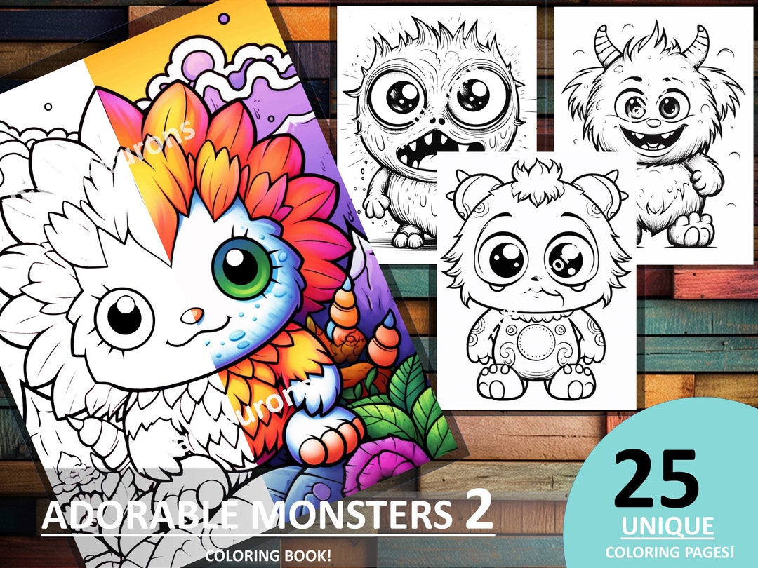 Adorable Little Monsters Coloring Book Two - 25 Intricate Designs ...