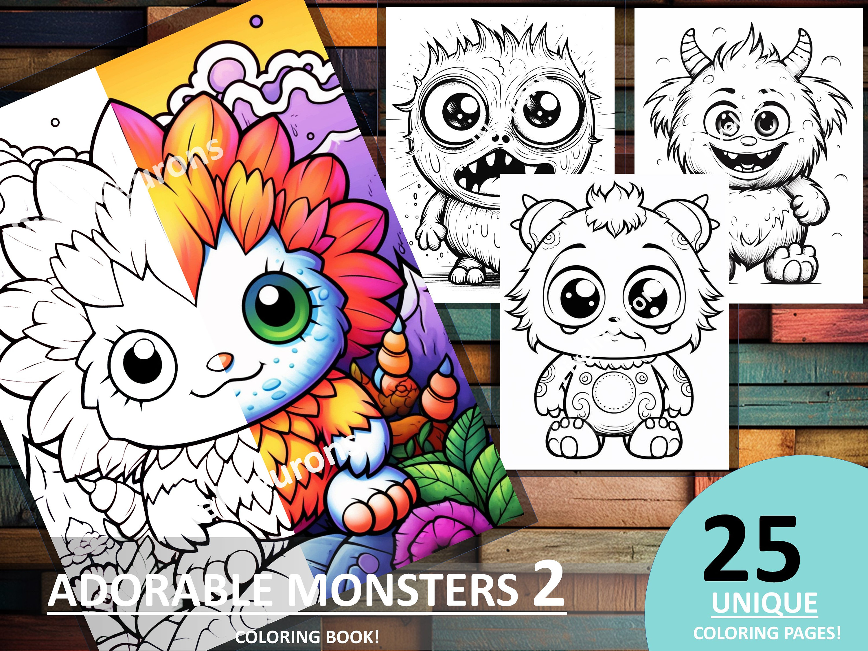 Adorable Little Monsters Coloring Book Two 25 Intricate - Etsy