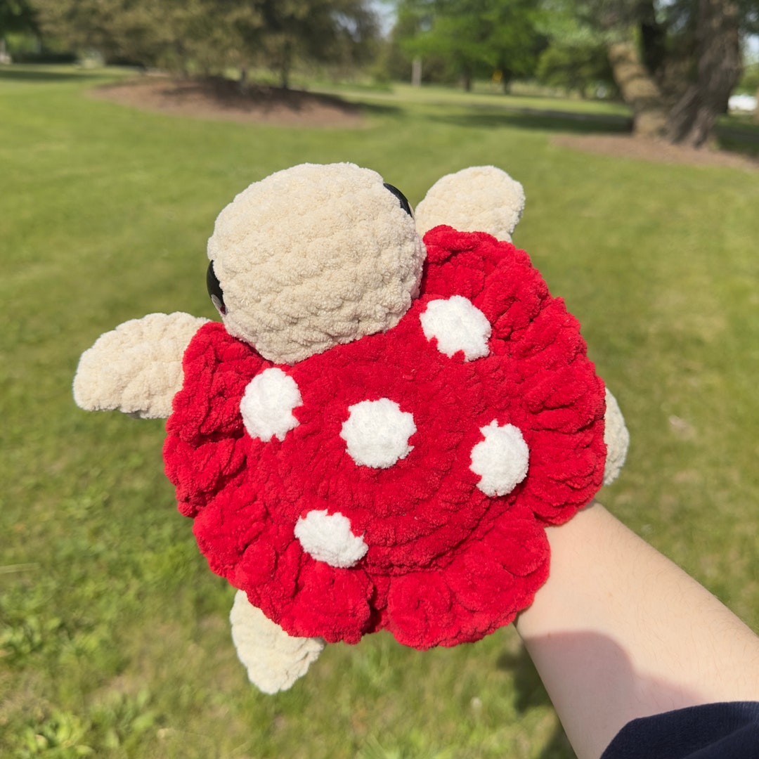 Crochet Mushroom Turtle Plushie Handmade Amigurumi Crochet Sea Turtle ...