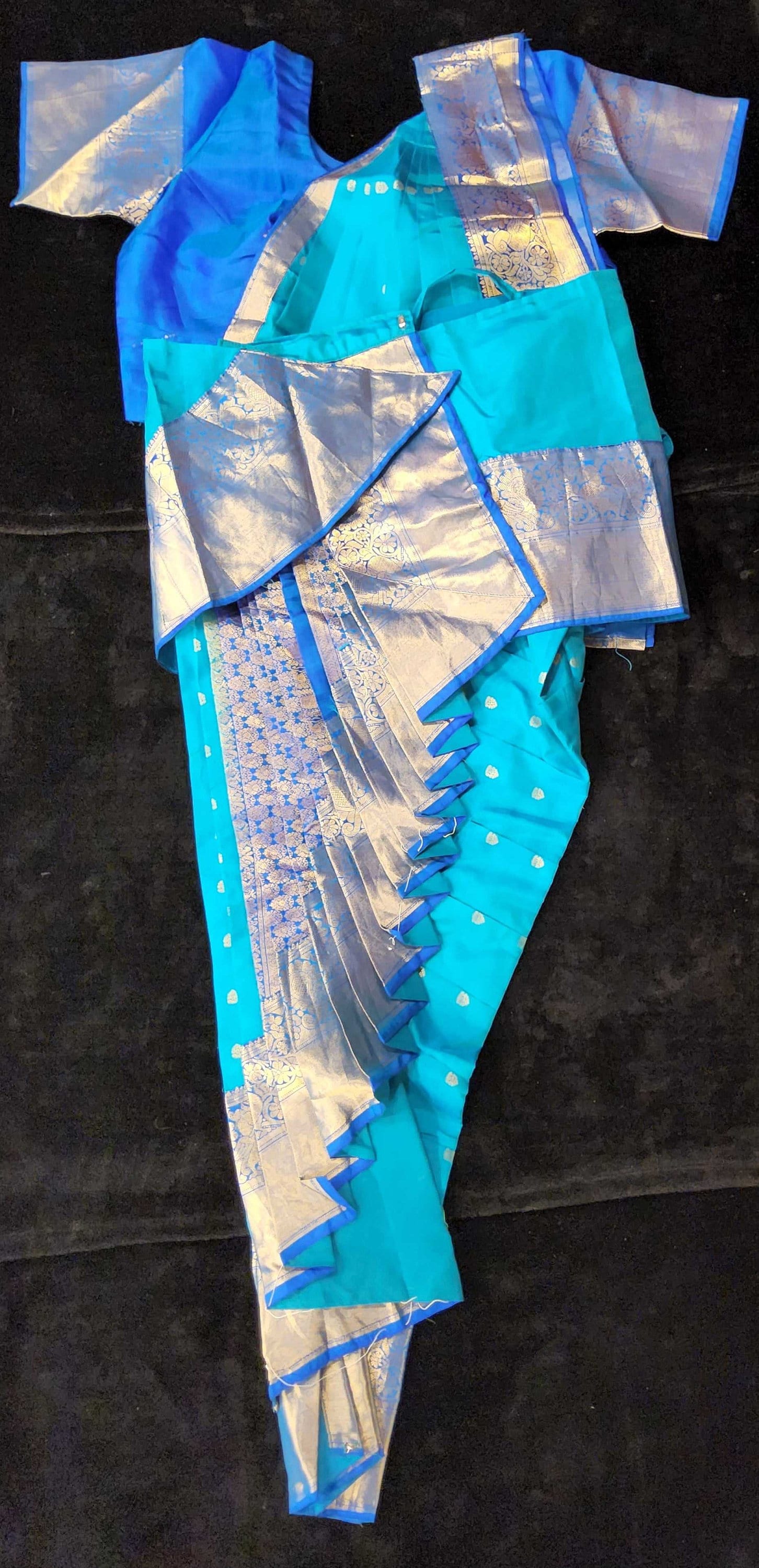 Bharatnatyam Dress | Ramar Blue With Blue Border | Artificial ...