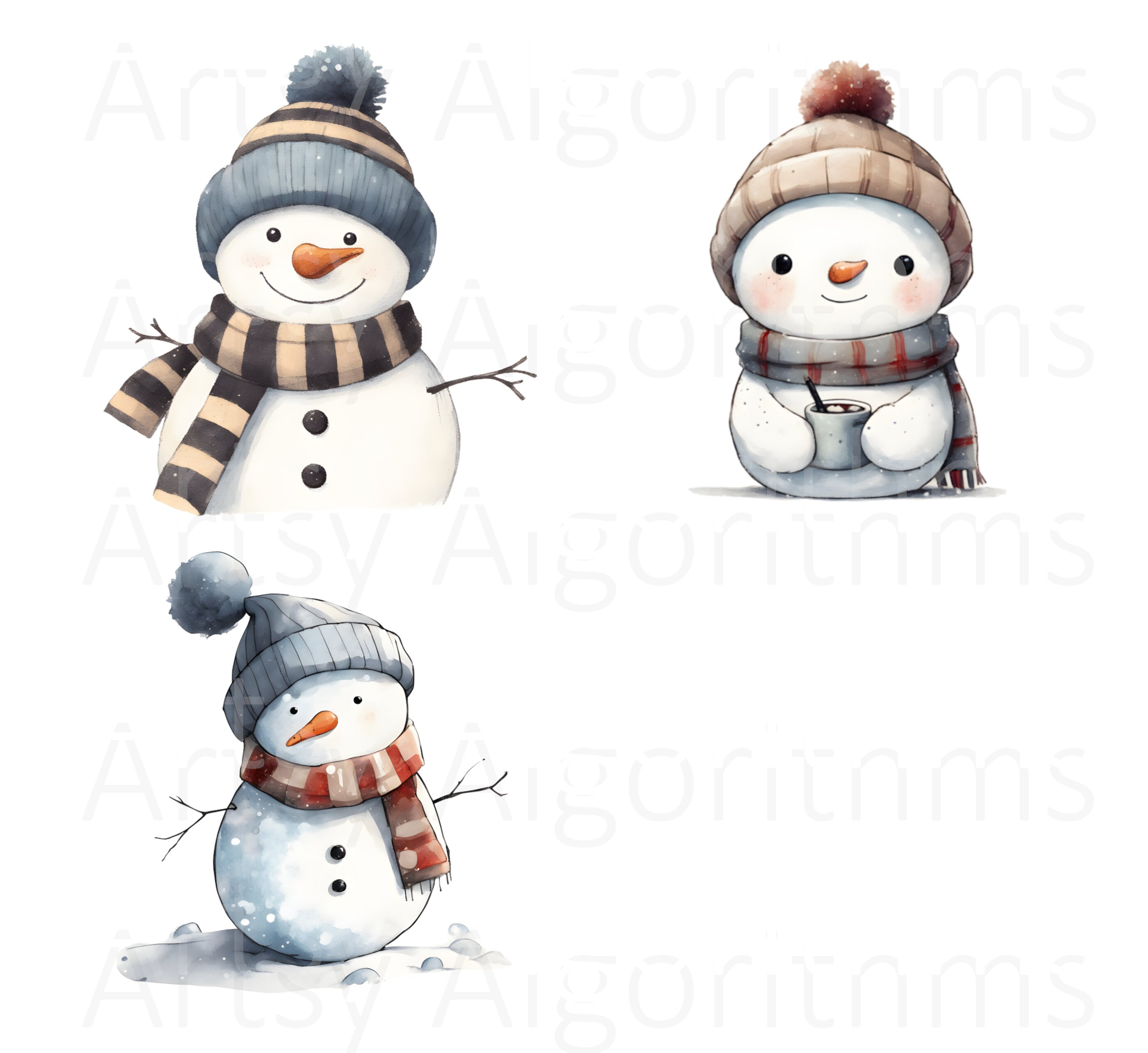 SNOWMAN CLIPART 1, Frosty Snowman, Winter Clipart, Snow Clipart, Cup of ...