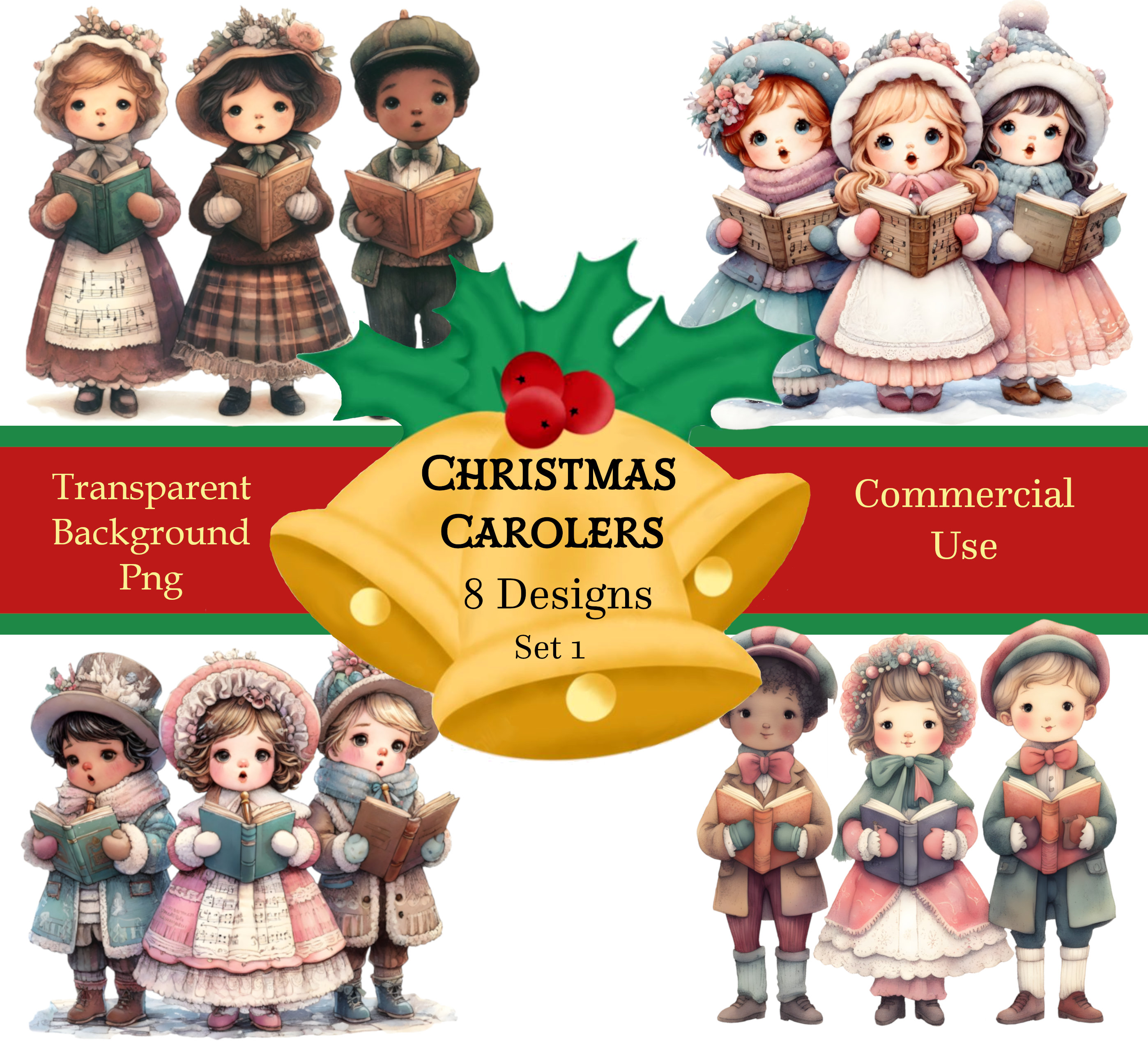 CHRISTMAS CAROLERS 1, Holiday Clipart, Cute Xmas Clipart, Cute Kids ...