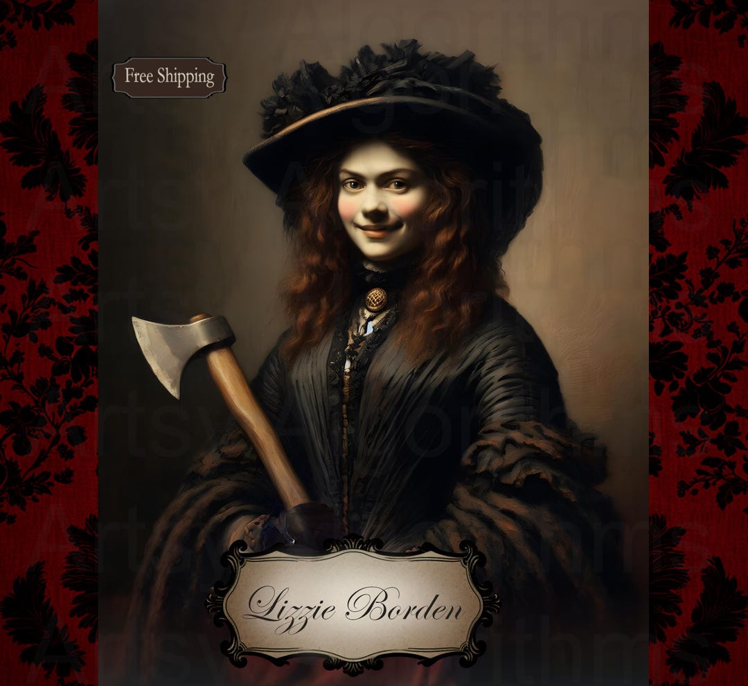 LIZZIE BORDEN, Macabre Art, Creepy Art, Halloween Wall Decor, Victorian ...