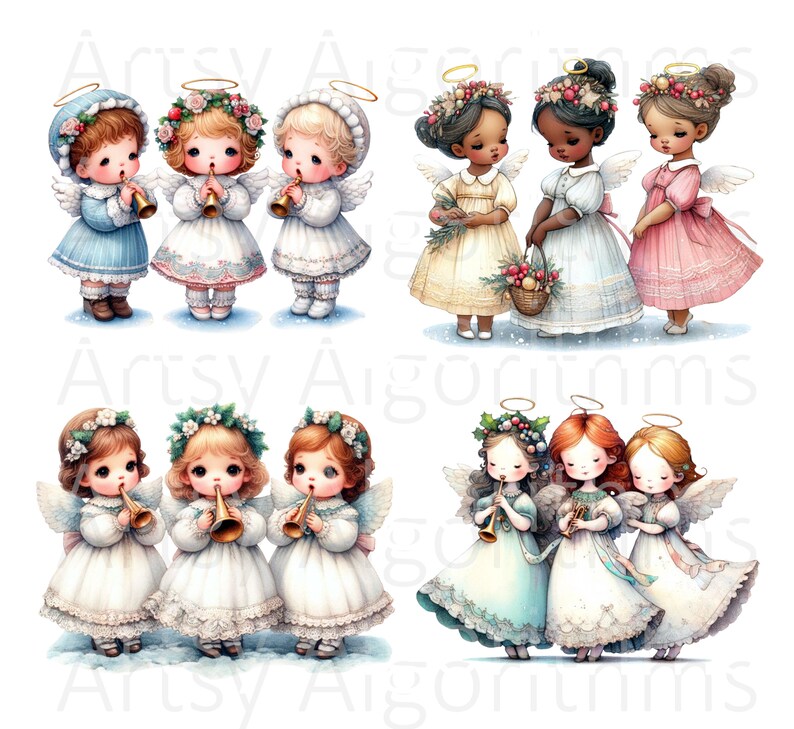 LITTLEST CHRISTMAS ANGELS, Angel Png, Christmas Png, Religious Png ...