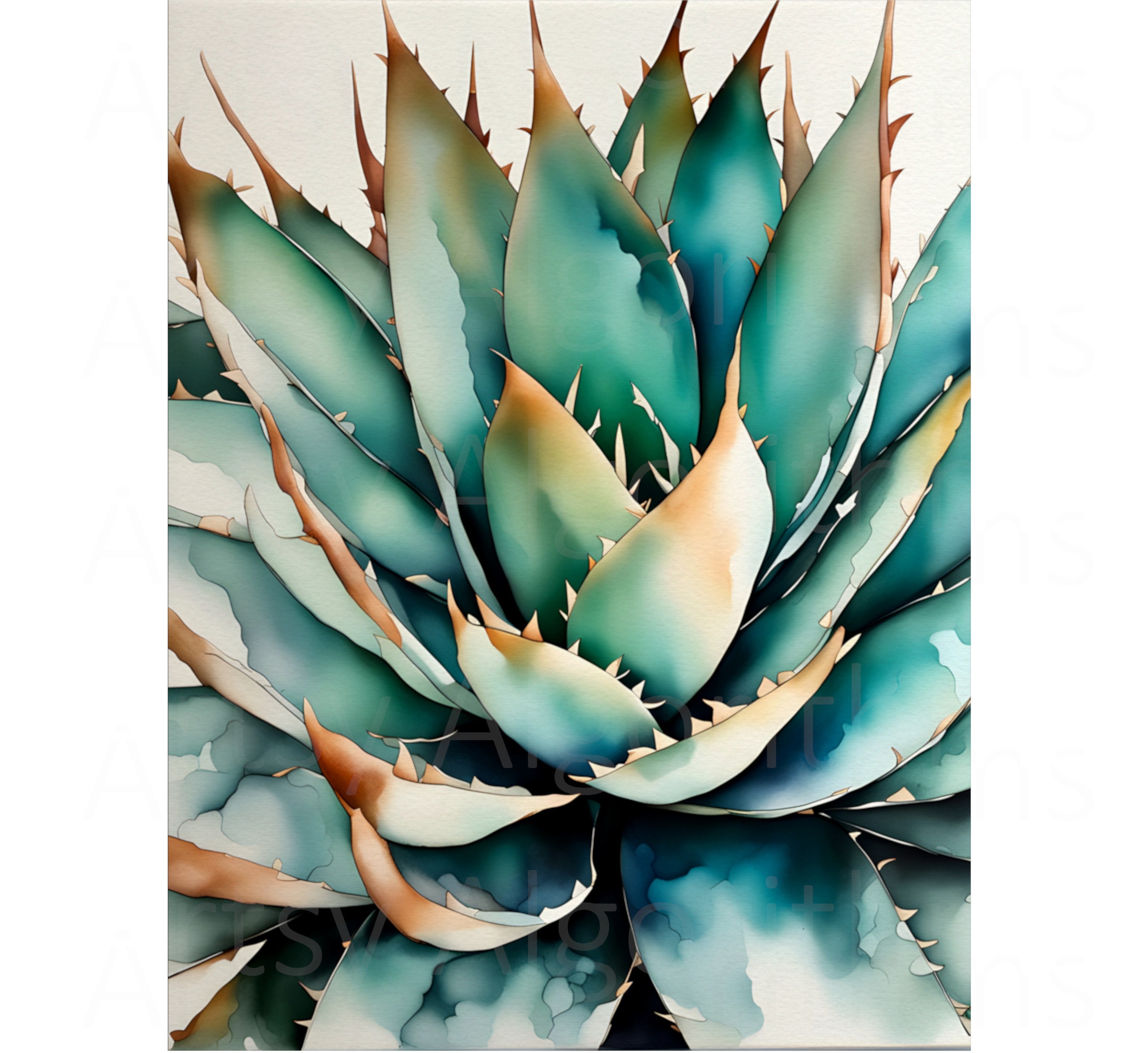THE AGAVE PLANT, Digital Art, Printable Art, Cactus Art, Plant Art ...