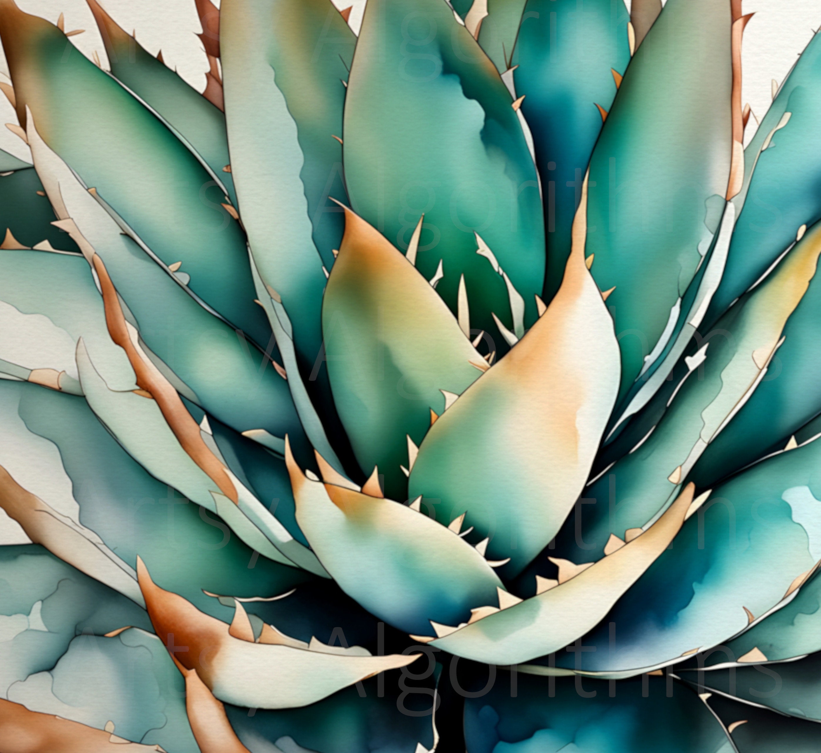 THE AGAVE PLANT, Digital Art, Printable Art, Cactus Art, Plant Art ...