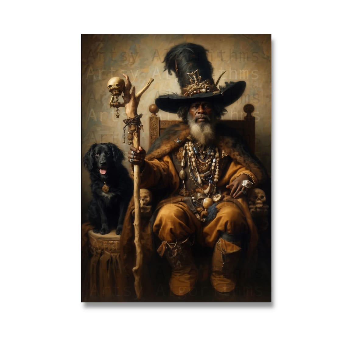 Papa Legba Voodoo King Art Print: Creole Hatian Occult Decor - Etsy