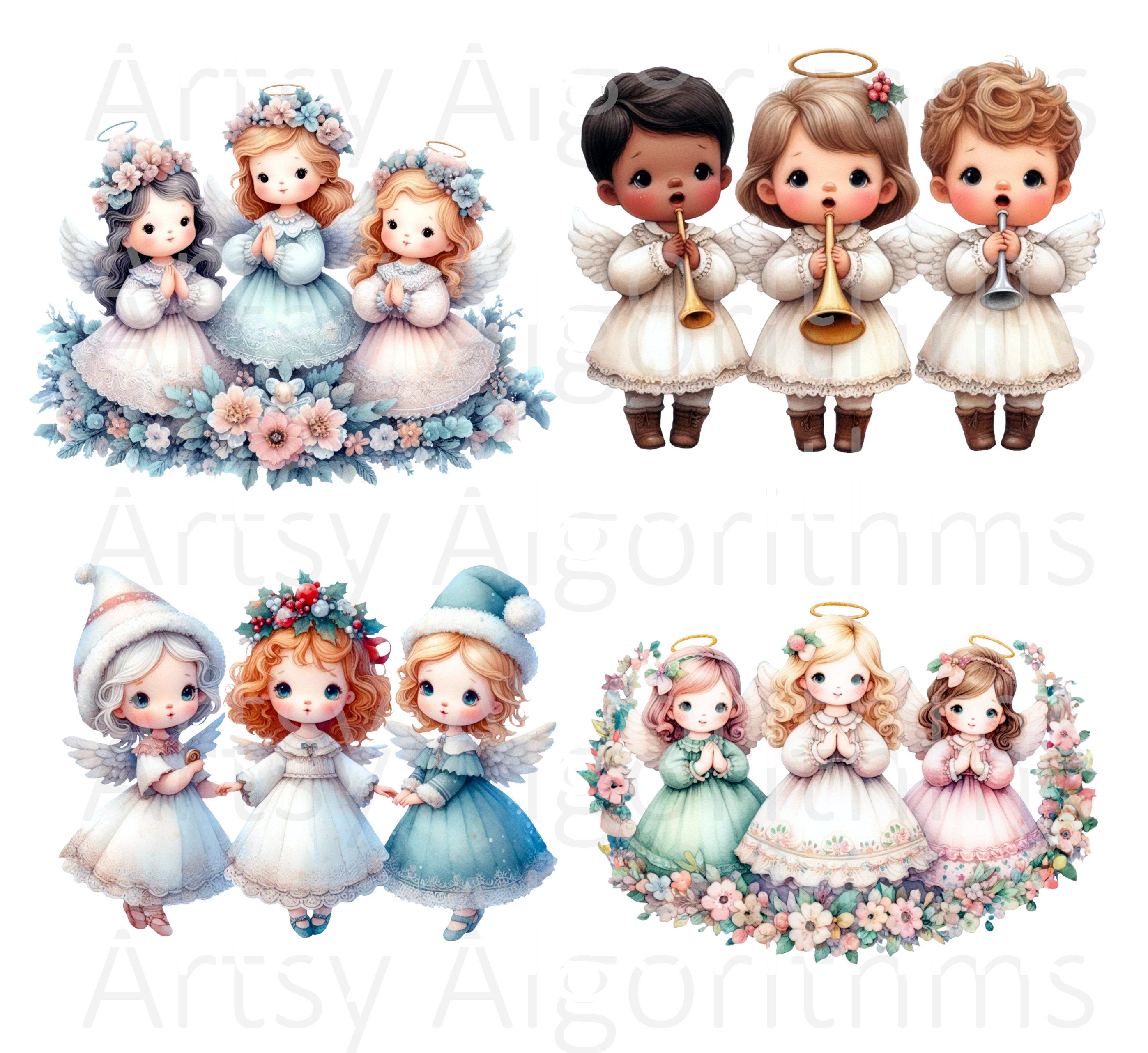 Christmas Angel Clipart, Religious Children PNG (commercial Use) - Etsy