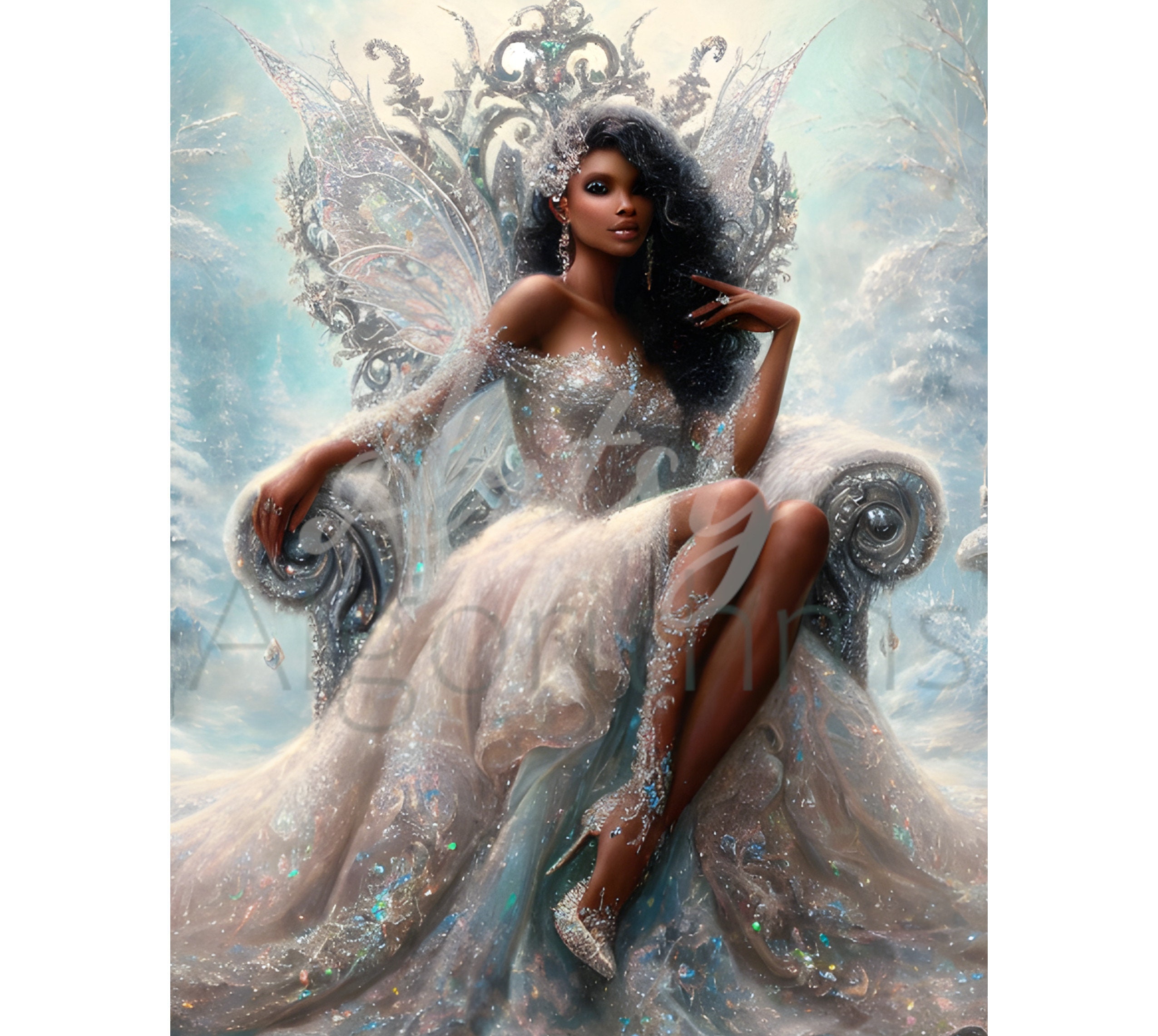 FAIRY SNOW QUEEN1, Fairycore Art, Snow Queen Art, Fantasy Art, Digital ...