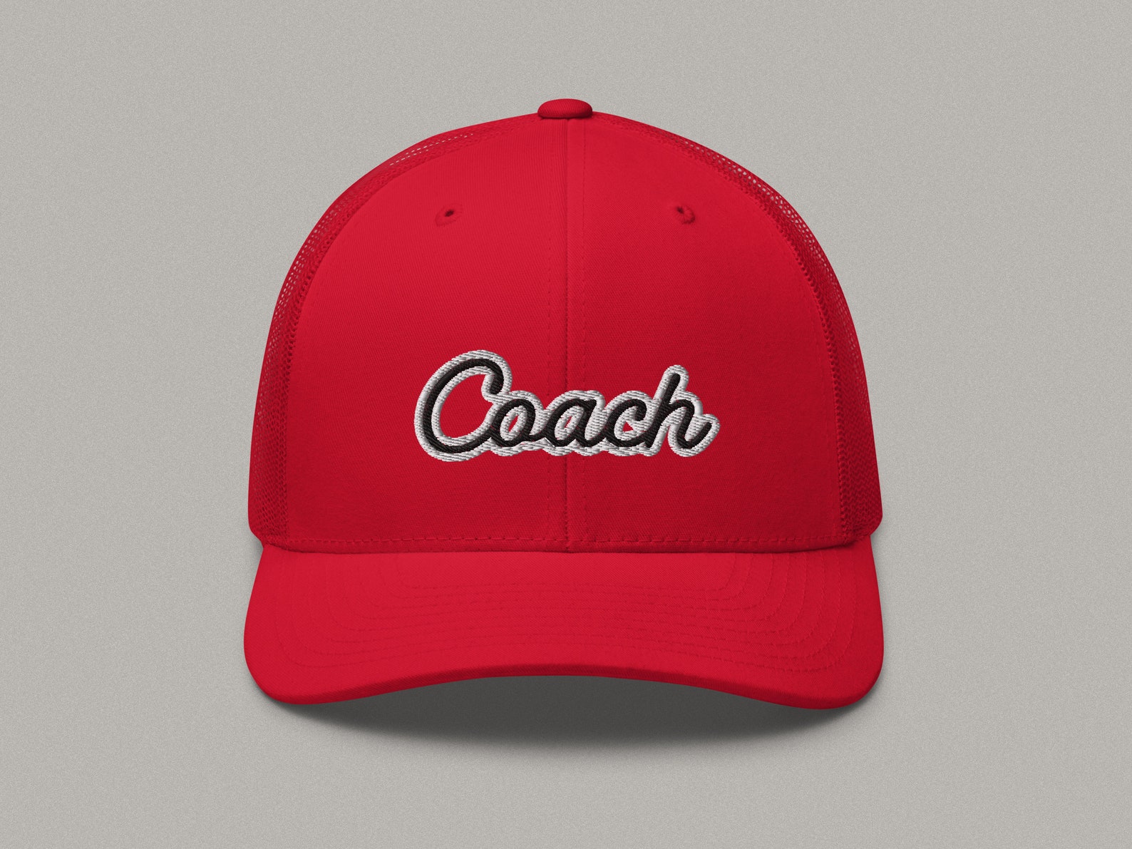 Coach Embroidered Trucker Cap, Sports Coach Hat, Coach Gift, Soccer ...