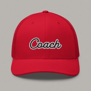 Coach Embroidered Trucker Cap, Sports Coach Hat, Coach Gift, Soccer ...