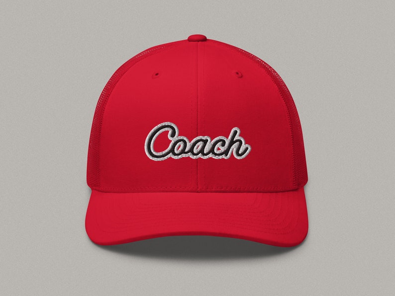 Coach Embroidered Trucker Cap, Sports Coach Hat, Coach Gift, Soccer ...