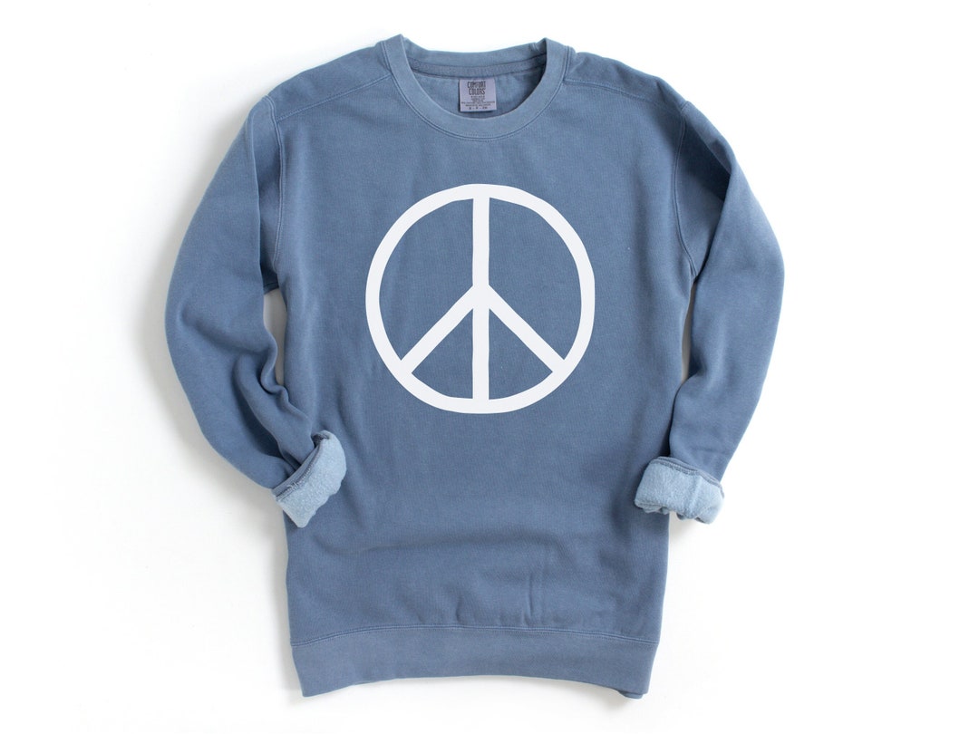 Peace Symbol Vintage Style Comfort Colors Sweatshirt, Positive Vibes ...