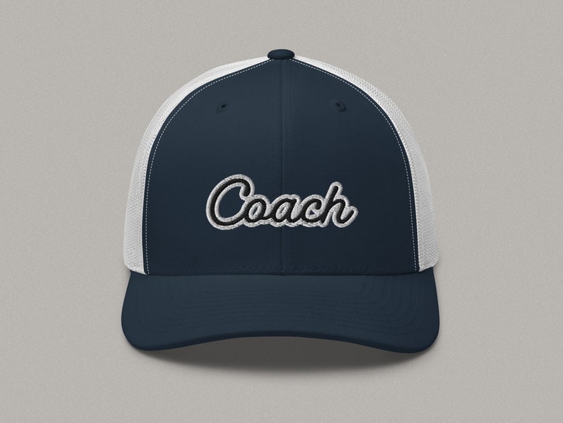 Coach Embroidered Trucker Cap, Sports Coach Hat, Coach Gift, Soccer ...