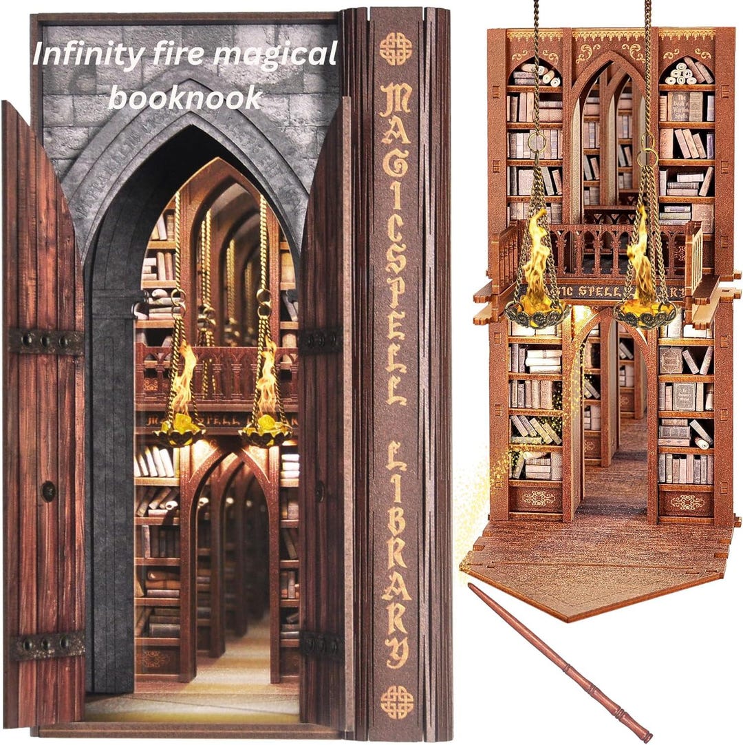 DIY Infinity Fire Illusion Magical Booknook Kit Magic Spell Library - Etsy