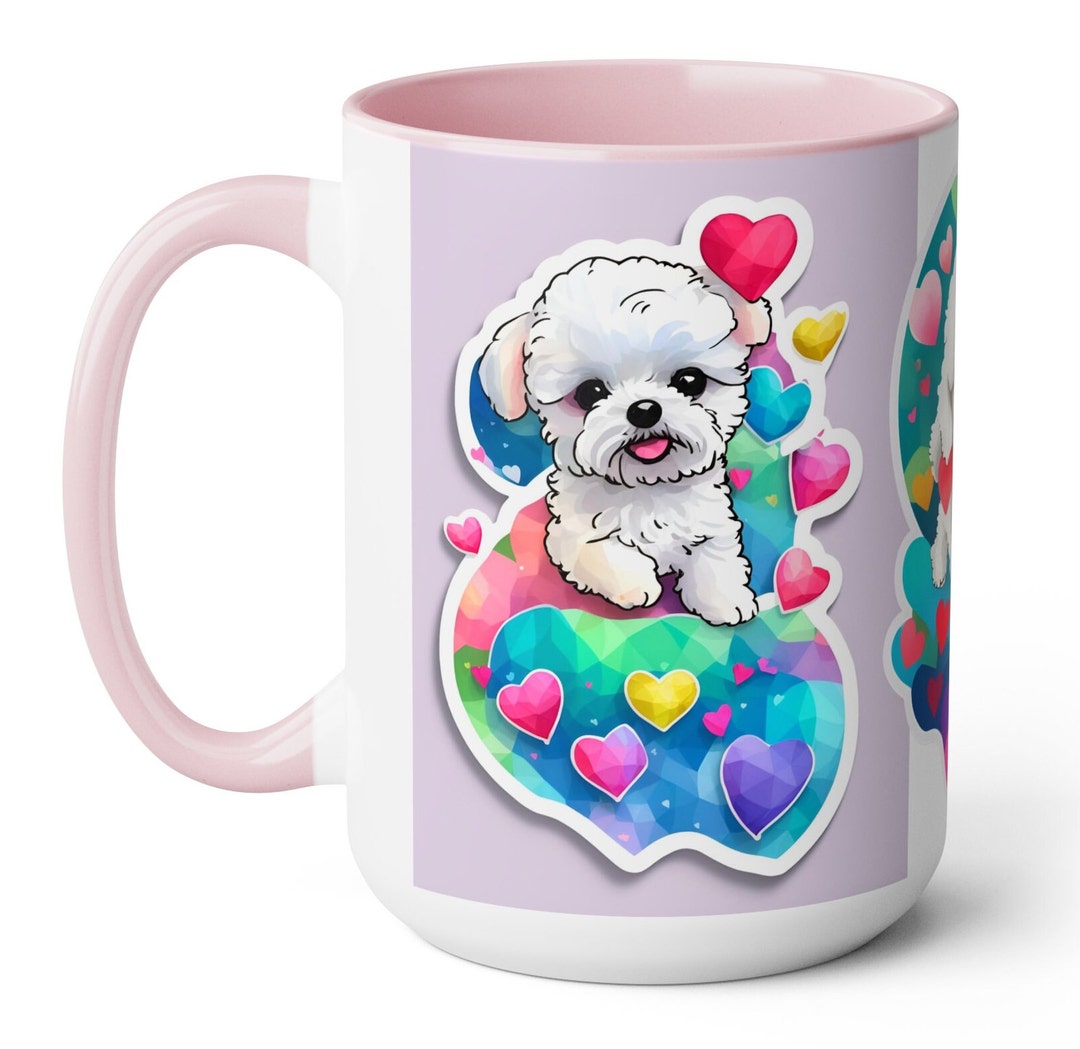 Bichon Poodle Coffee Mug, Three Design, Two-tone Coffee Mugs, 15oz. - Etsy