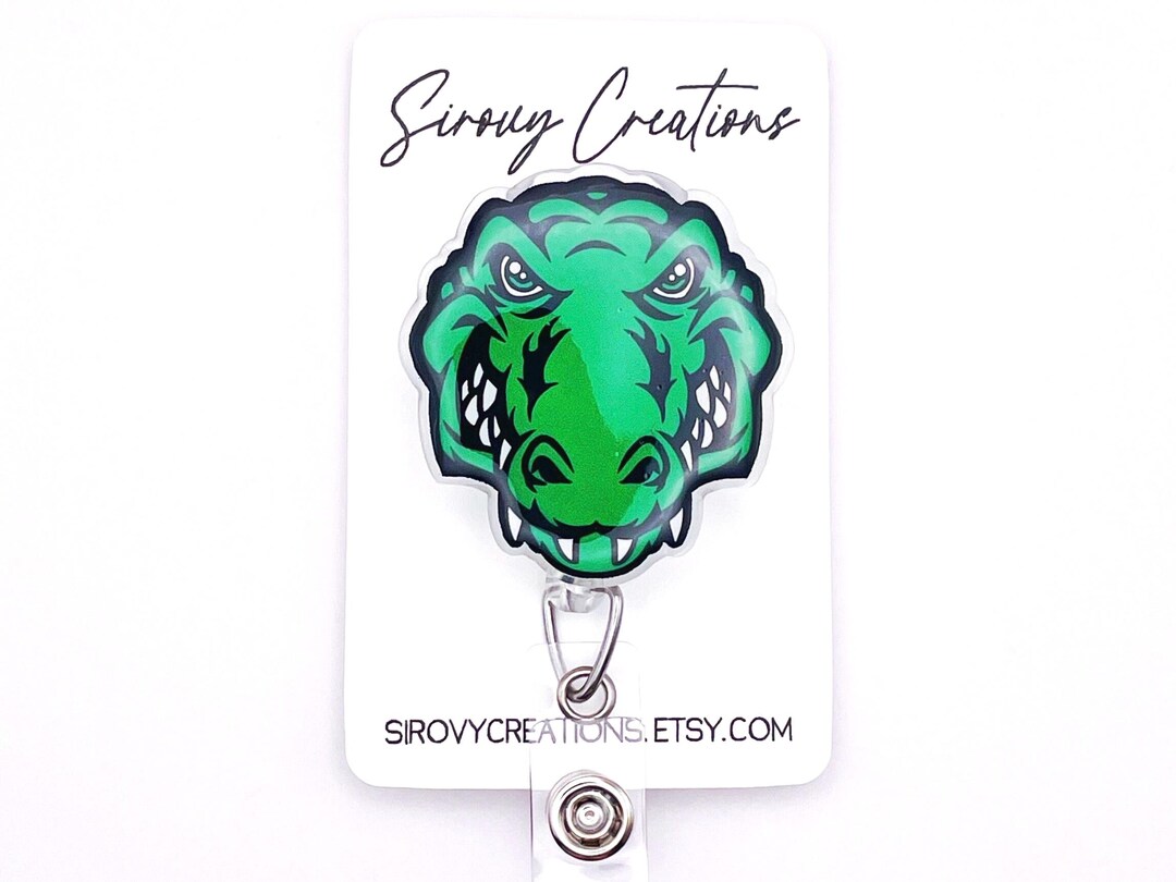 Gator Mascot Badge Reel: Teacher ID Holder, Alligator/belt Clip - Etsy