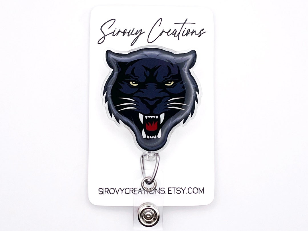 Panther Mascot Retractable Badge Reel: Teacher ID Holder - Etsy