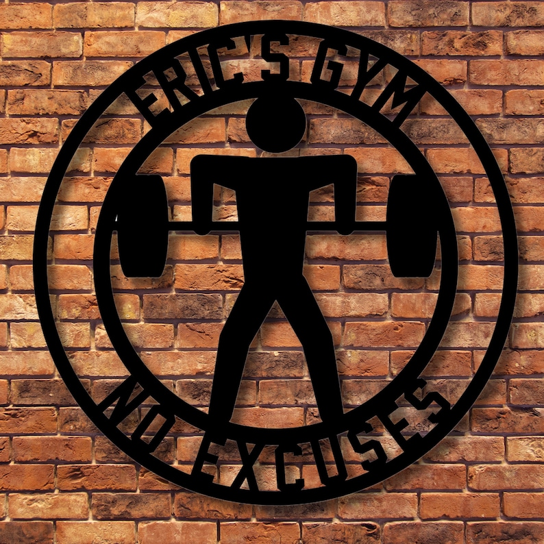 Gym Sign Personalized Home Gym Sign Custom Metal Gym Sign Home Gym Sign ...