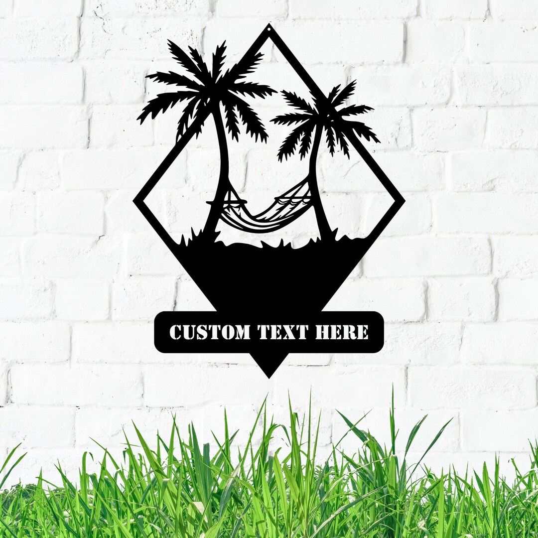 Custom Hammock Beach Sign, Metal Beach House Sign, Beach House Decor ...