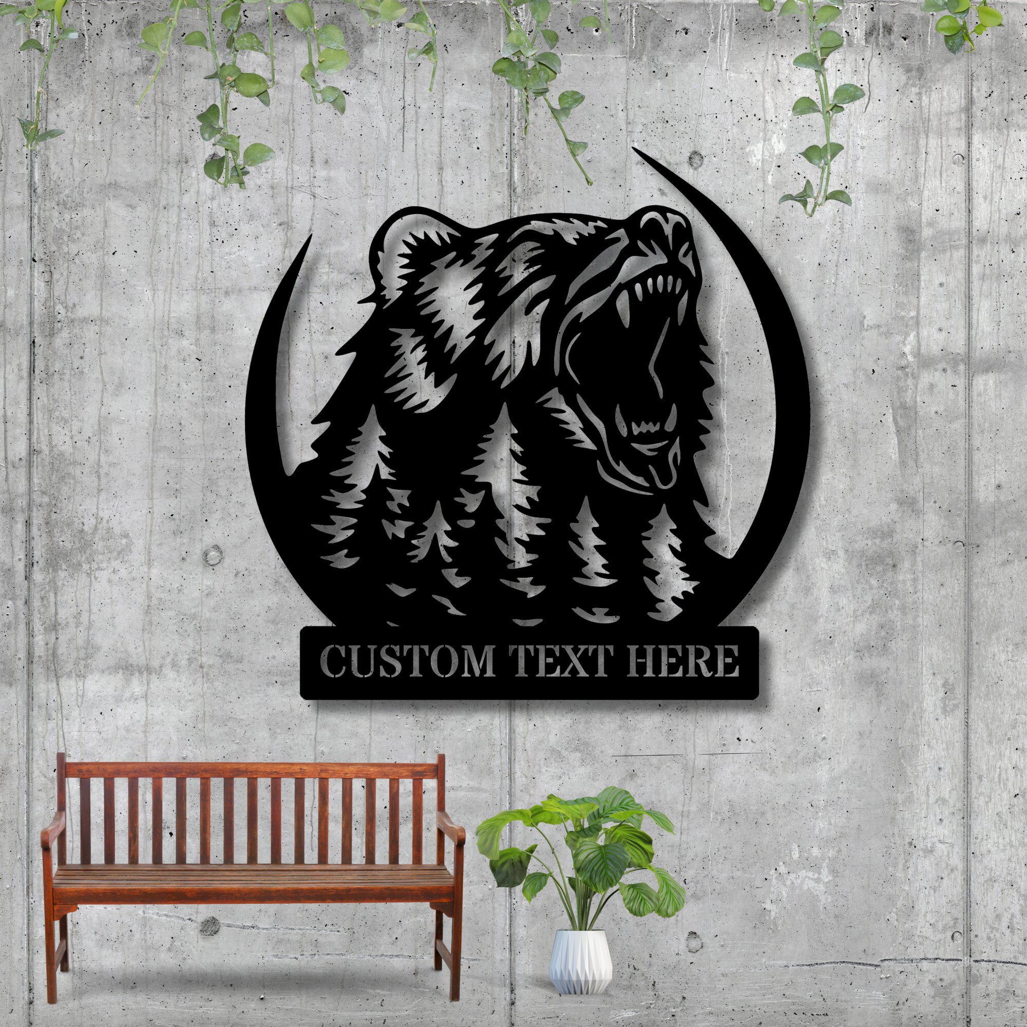 Metal Bear Metal Sign, Man Cave Sign, Bear Sign, Camp Sign, Log Cabin ...