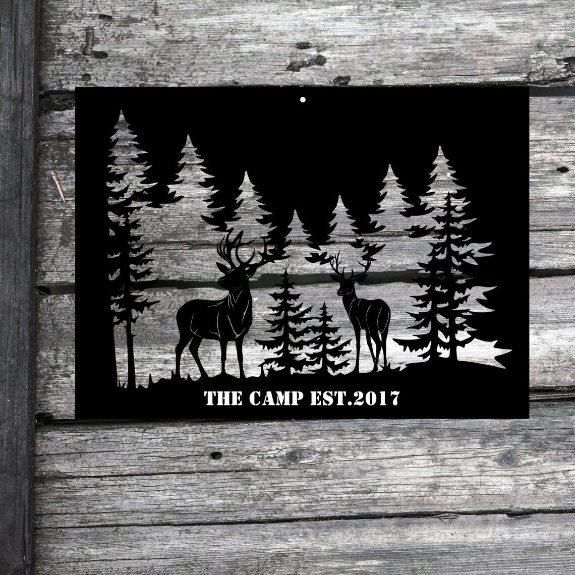Custom Deer Metal Sign, Man Cave Sign, Outdoors Sign, Camp Sign, Log ...